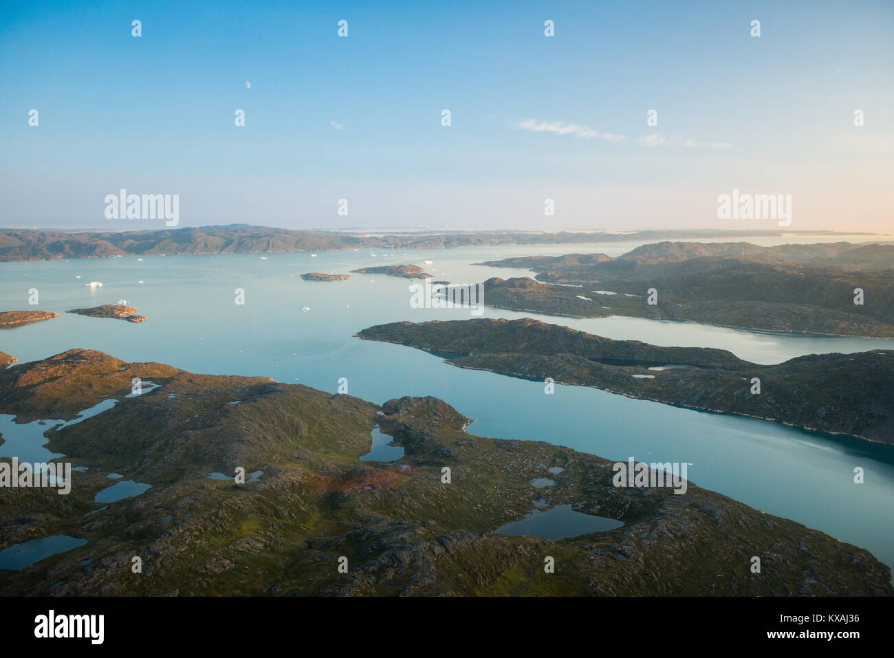 Aerial view of the fjord landscape, Greenland Stock Photo - Alamy
