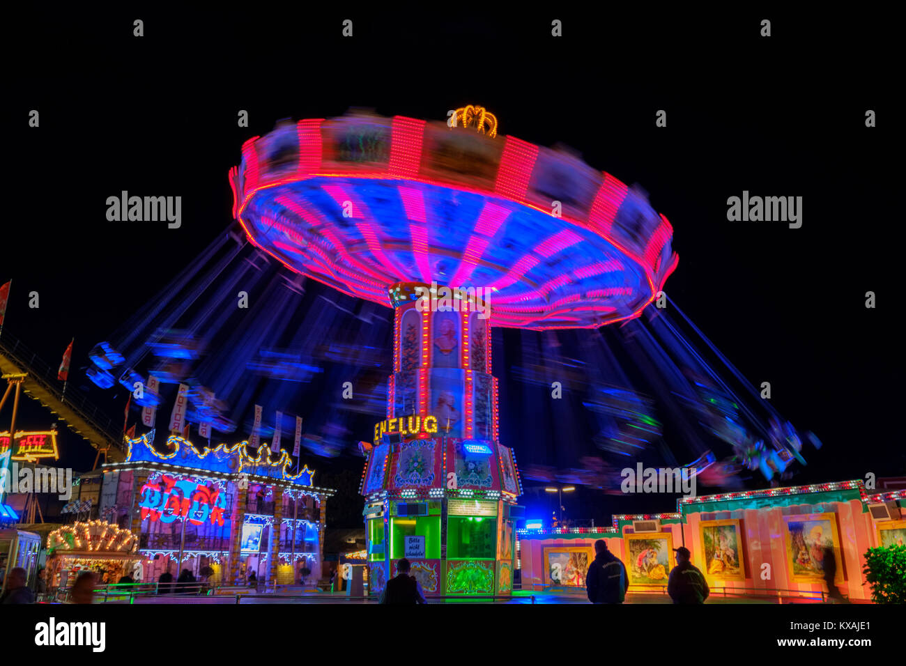 Wave flying carousel, Oktoberfest, Wiesn, Munich, Upper Bavaria ...