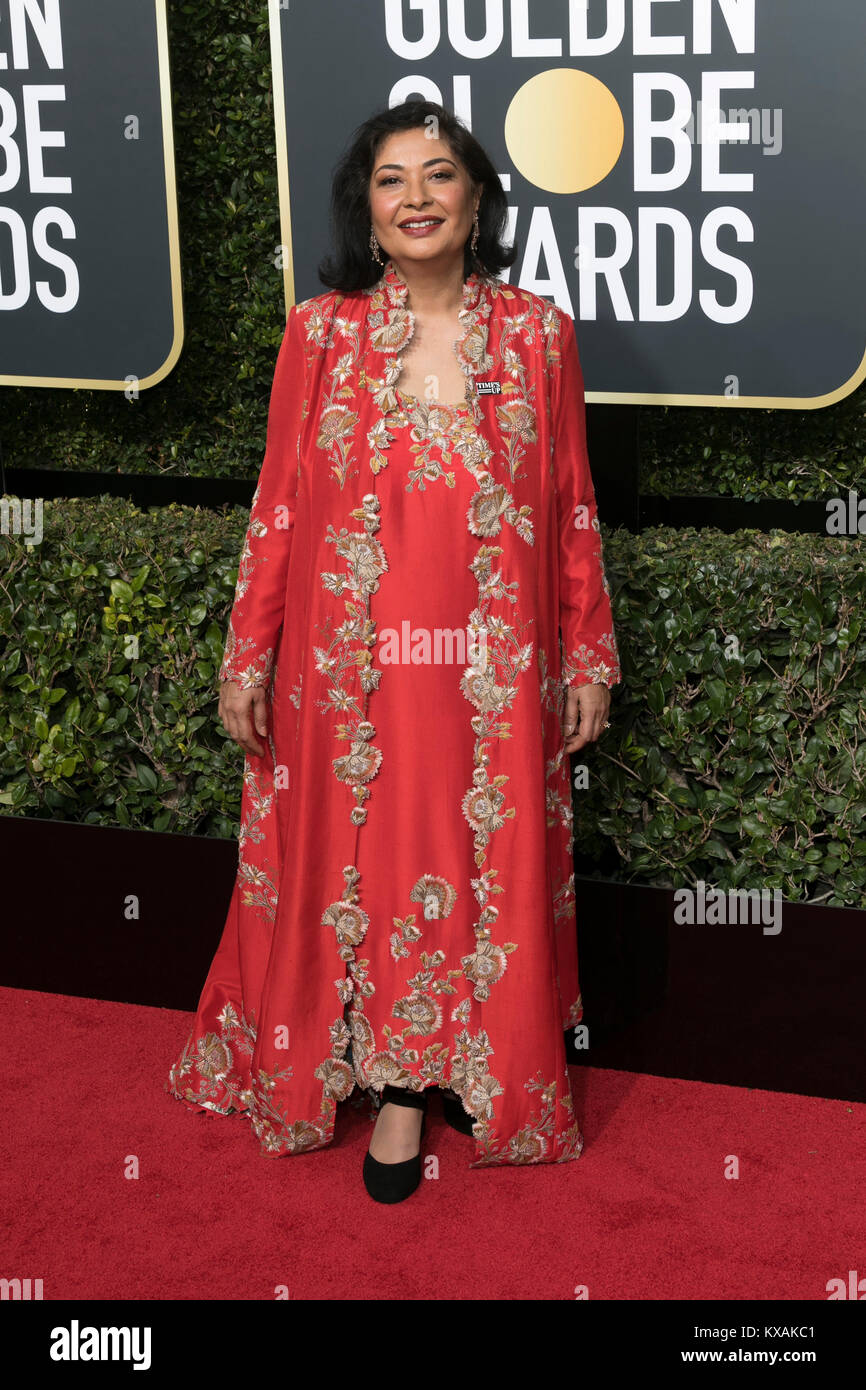 Los Angeles, USA. 07th Jan, 2018. HFPA president Meher Tatna attends ...