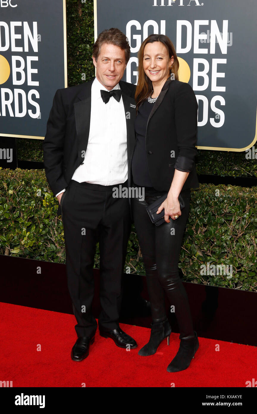 Hugh Grant and his girlfriend Anna Eberstein attend the 75th Annual ...