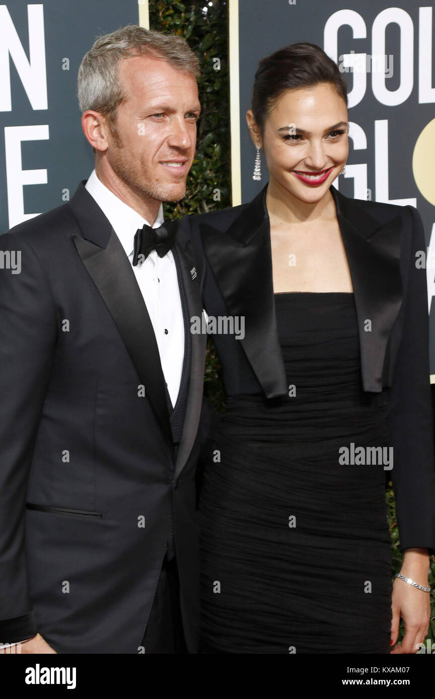 Yaron Versano and Gal Gadot attend the 75th Annual Golden Globe Awards ...