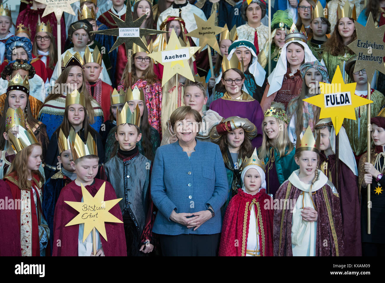 Berlin, Germany. 8th Jan, 2018. German chancellor Angela Merkel of the ...