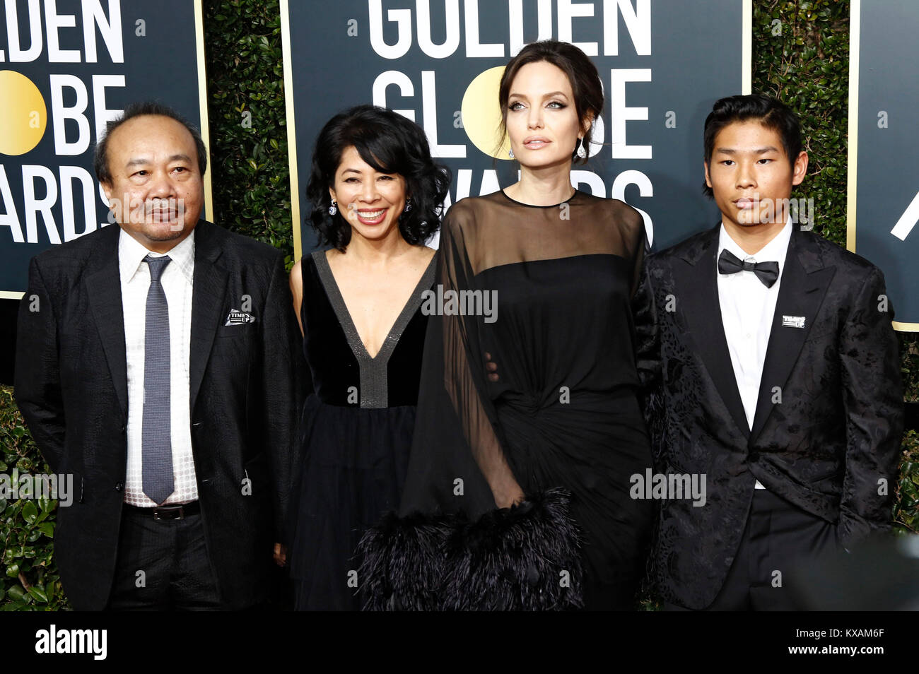 Beverly Hills, USA. 07th Jan, 2018. Rithy Panh, Loung Ung und Angelina ...