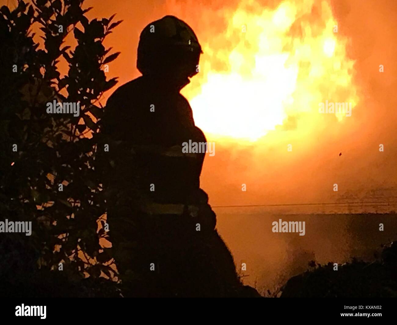 Fireman near house fire on Circular Road, Newcastle, Galway, Ireland ...
