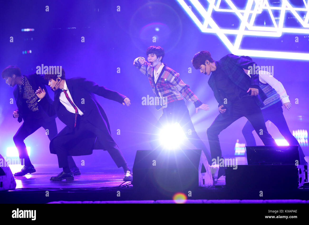 09th Jan, 2018. S. Korean boy group INFINITE South Korean boy group INFINITE performs during a ...