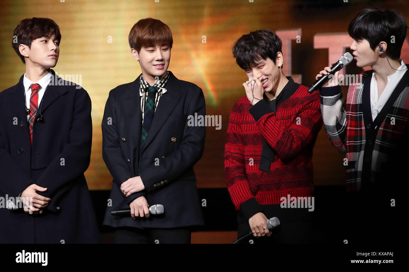 09th Jan, 2018. S. Korean boy group INFINITE South Korean boy group INFINITE performs during a ...