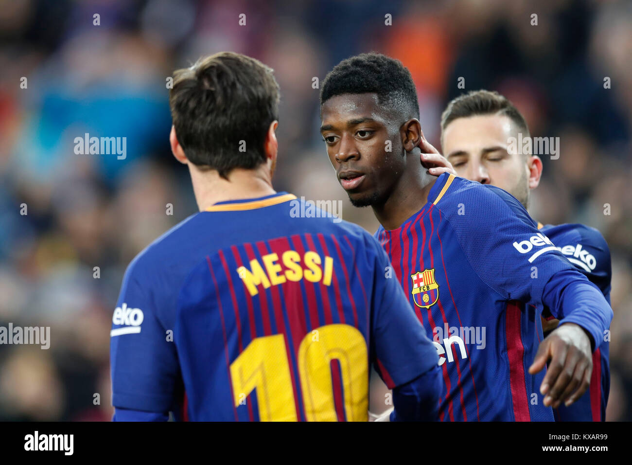 Barcelona, Spain. Credit: D. 7th Jan, 2018. Lionel Messi, Ousmane ...