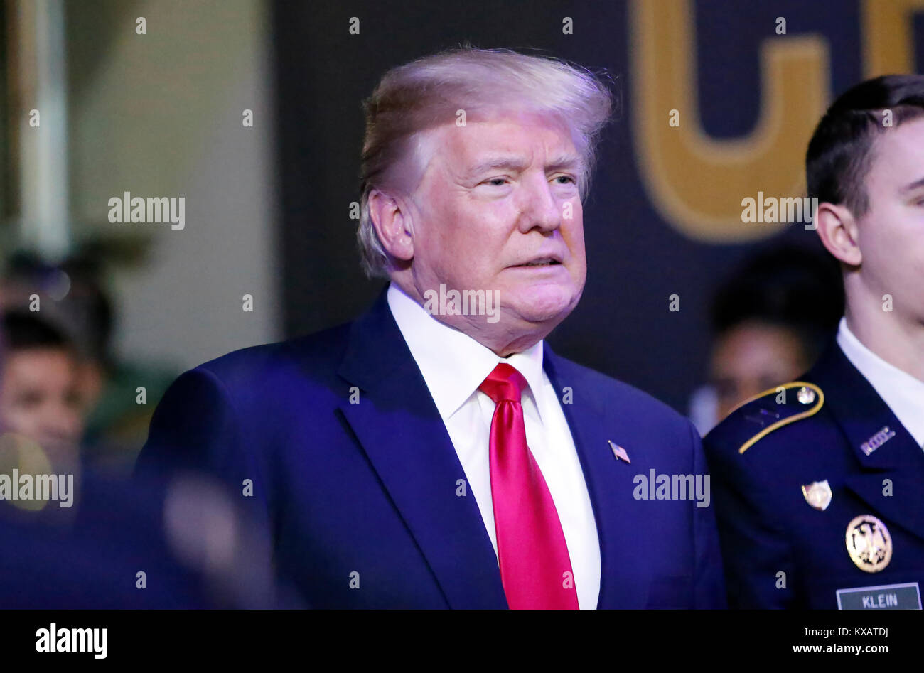 Atlanta, GA, USA. 8th Jan, 2018. President Donald J. Trump enters the ...