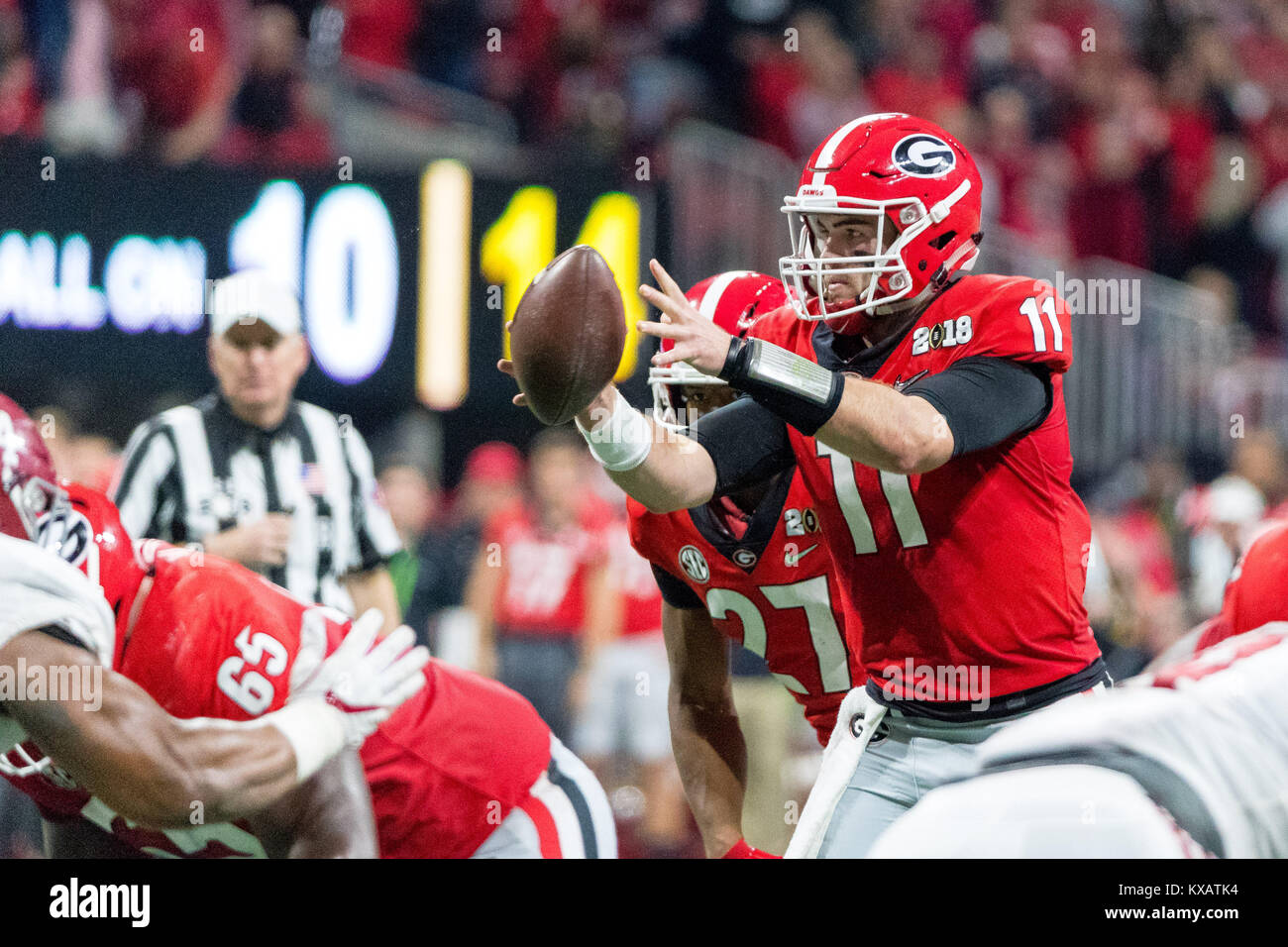 Atlanta, GA, USA. 8th Jan, 2018. Georgia Bulldogs quarterback Jake ...