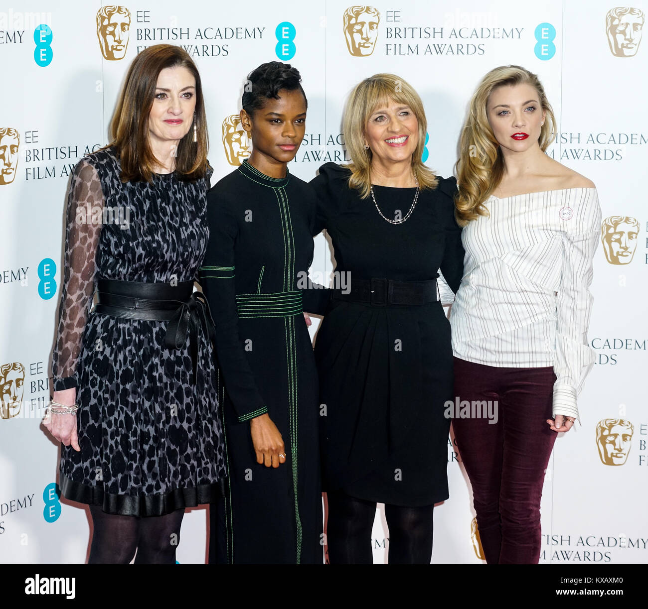 London, England, UK. 9th Jan, 2018. Amanda Berry, Letitia Wright, Jane ...