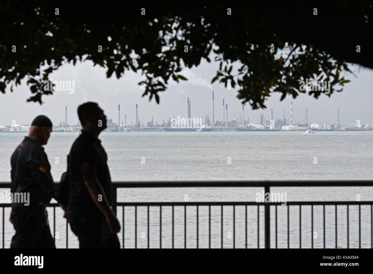 Singapore. 9th Jan, 2018. A general view shows the Shell petroleum ...