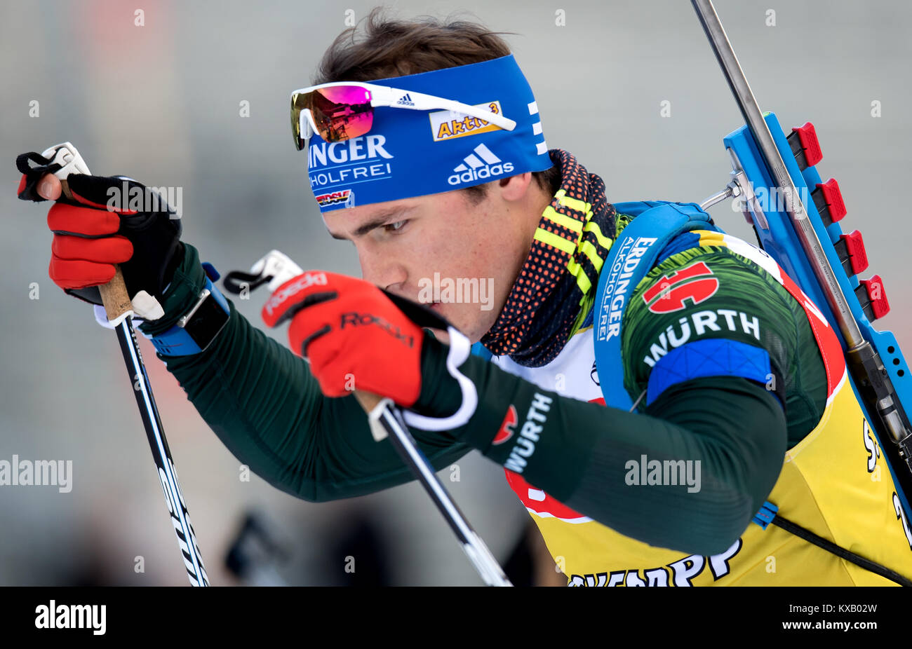 Germany's Simon Schempp in action during a training session at the ...