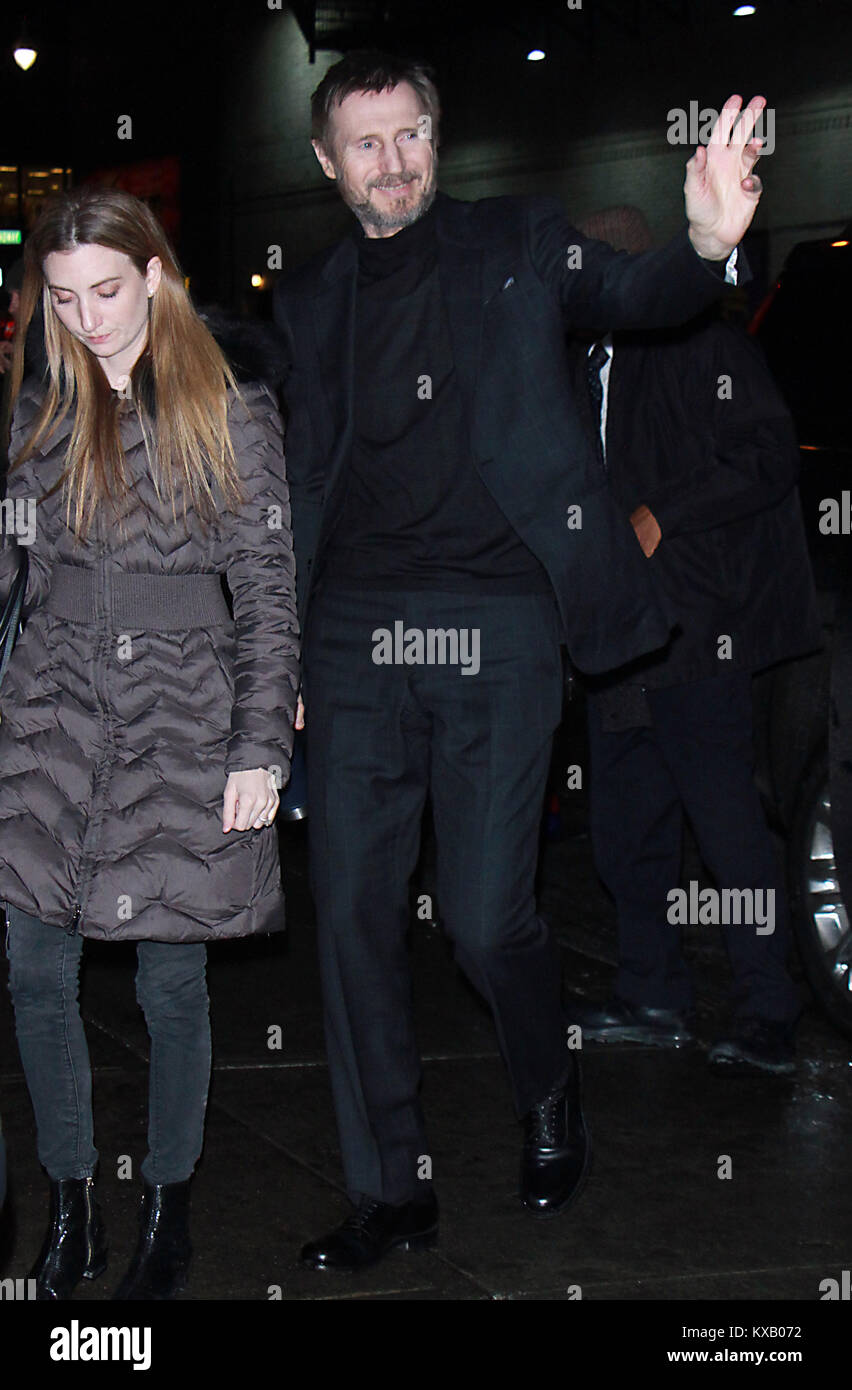 New York, NY, USA. 8th Jan, 2018. Liam Neeson seen at The Late Show ...