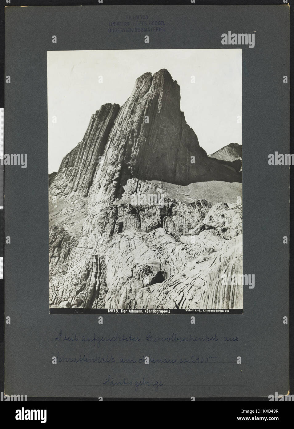 A photograph of Der Altmann, a mountain in the Säntis group, showcasing ...