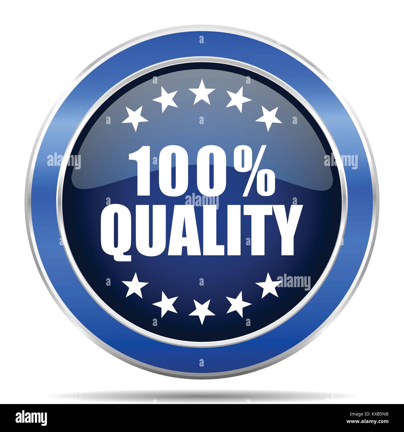 Quality vector icon. Modern design blue silver metallic glossy web and ...