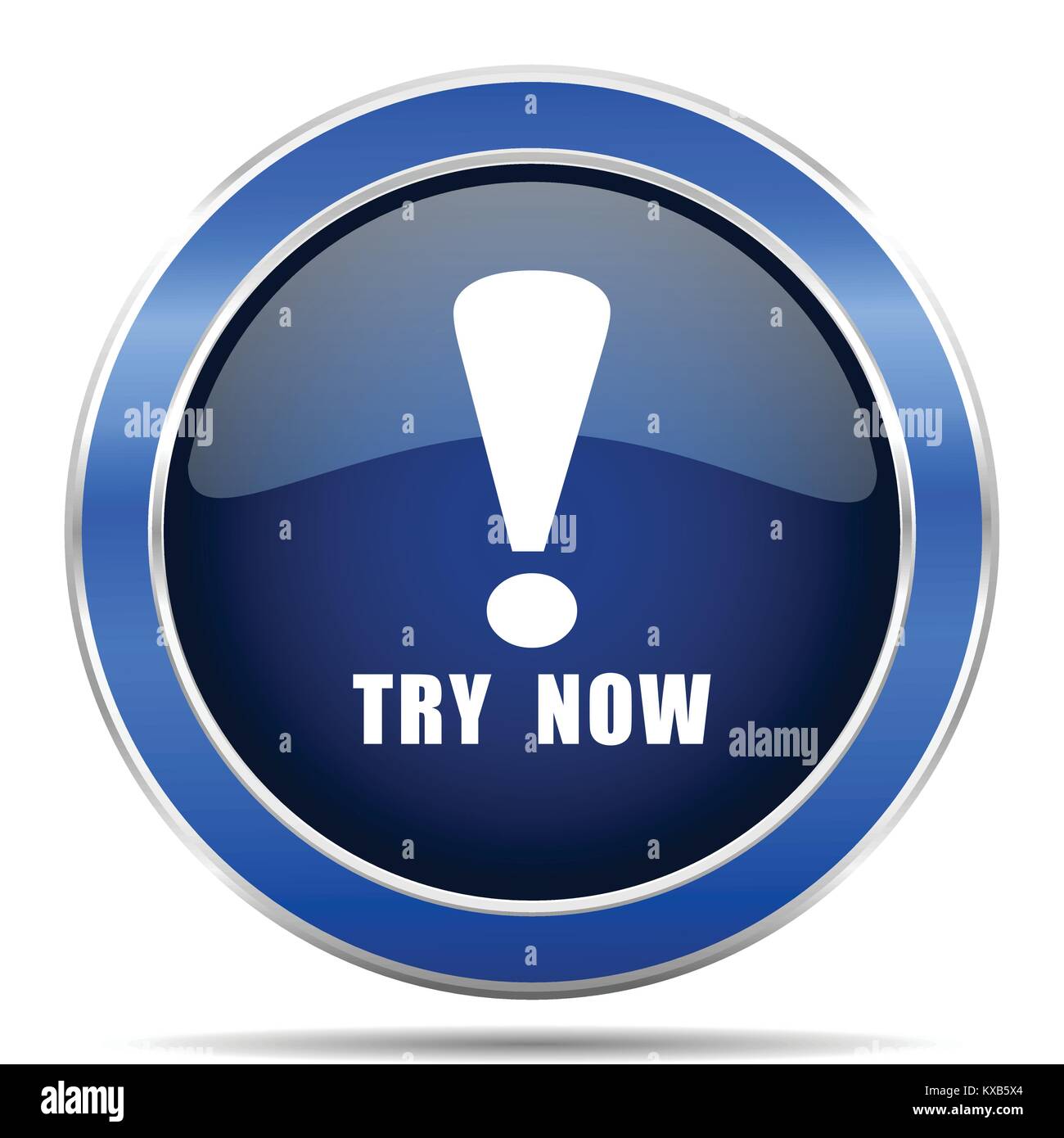 Try now vector icon. Modern design blue silver metallic glossy web and ...