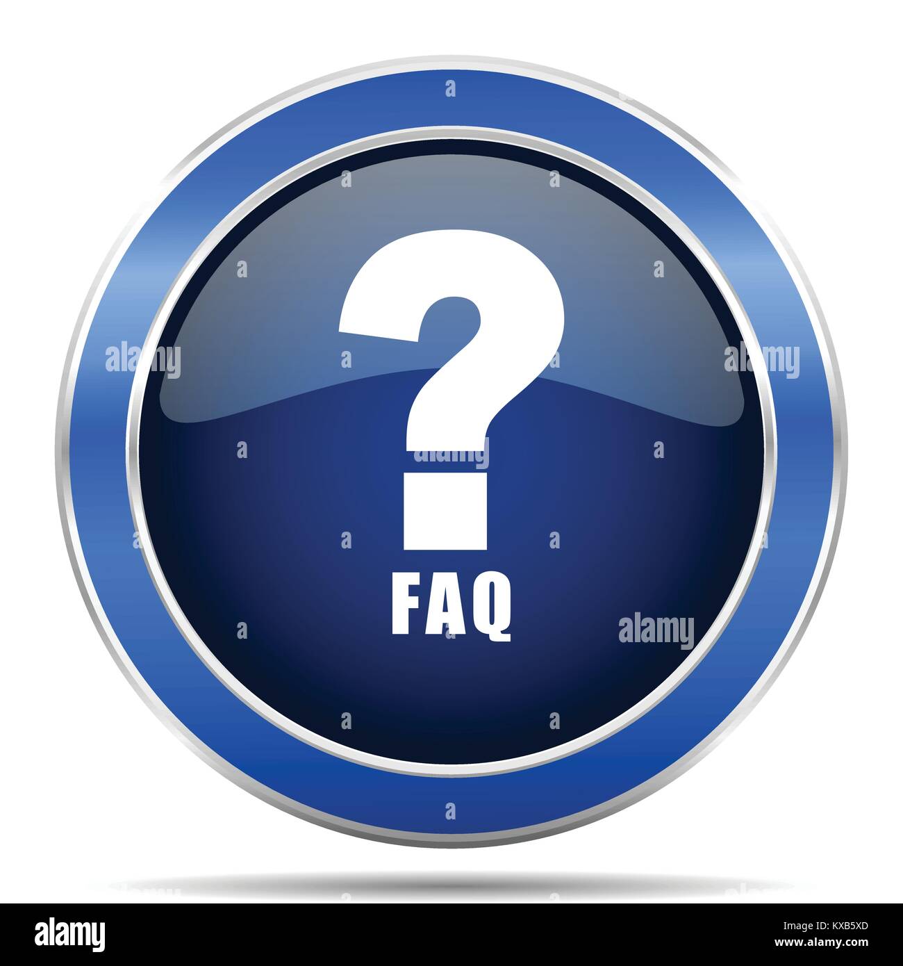 Faq vector icon. Modern design blue silver metallic glossy web and ...