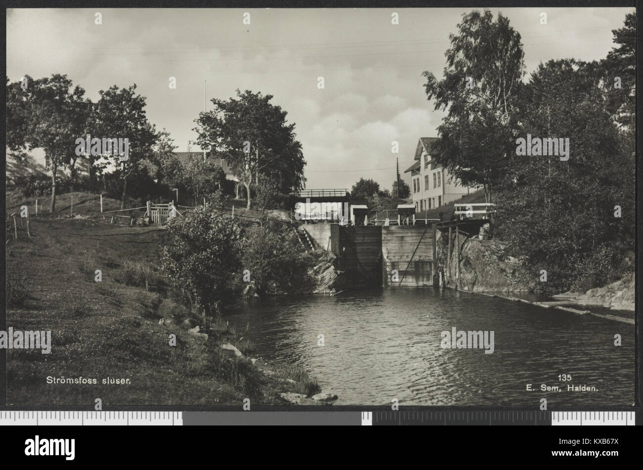 A photograph of the Strömsfoss Locks in Norway, showcasing the ...