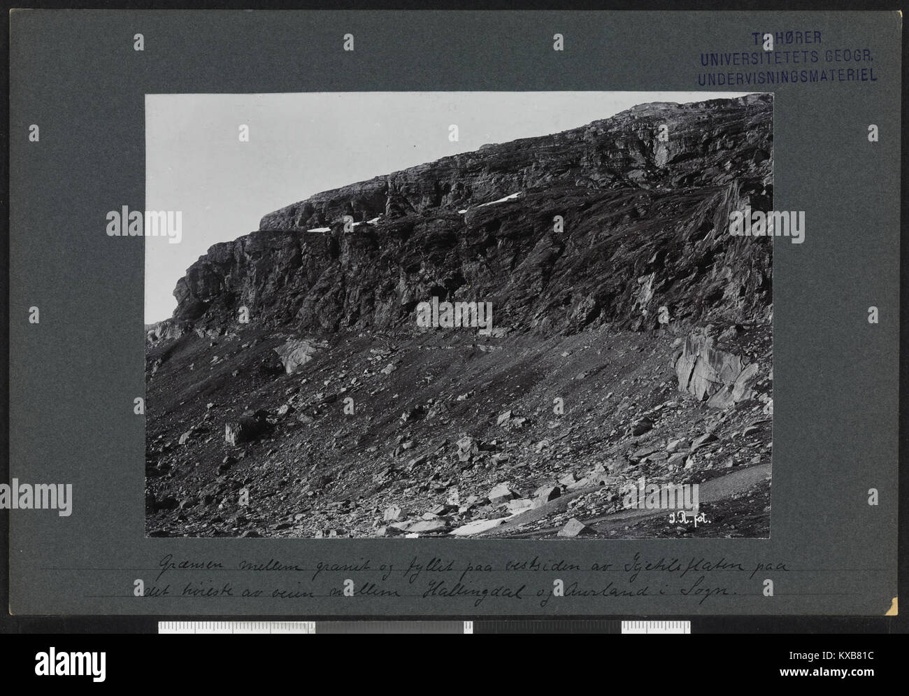 This image captures the boundary between granite and phyllite on the ...