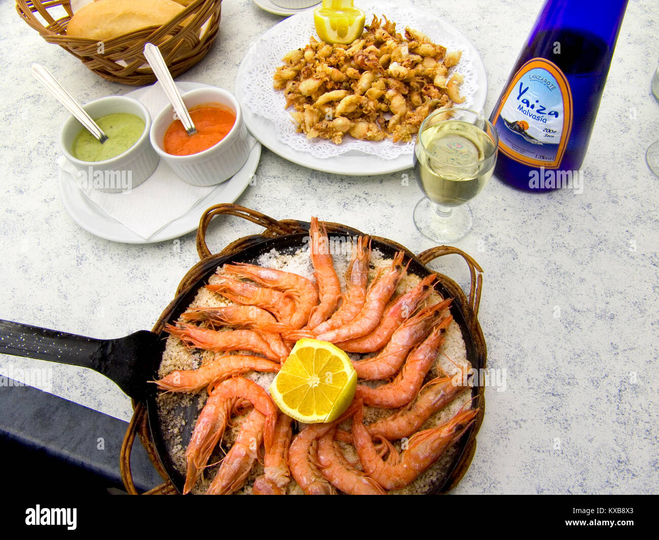 CANARY ISLANDS TYPICAL FISH FOOD MEAL RESTAURANT TABLE TAPAS Typical ...