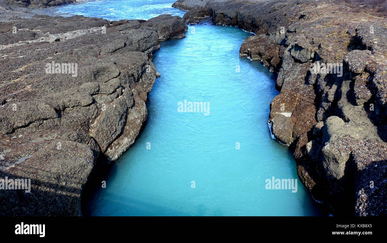 Iceland blue river Stock Photo - Alamy