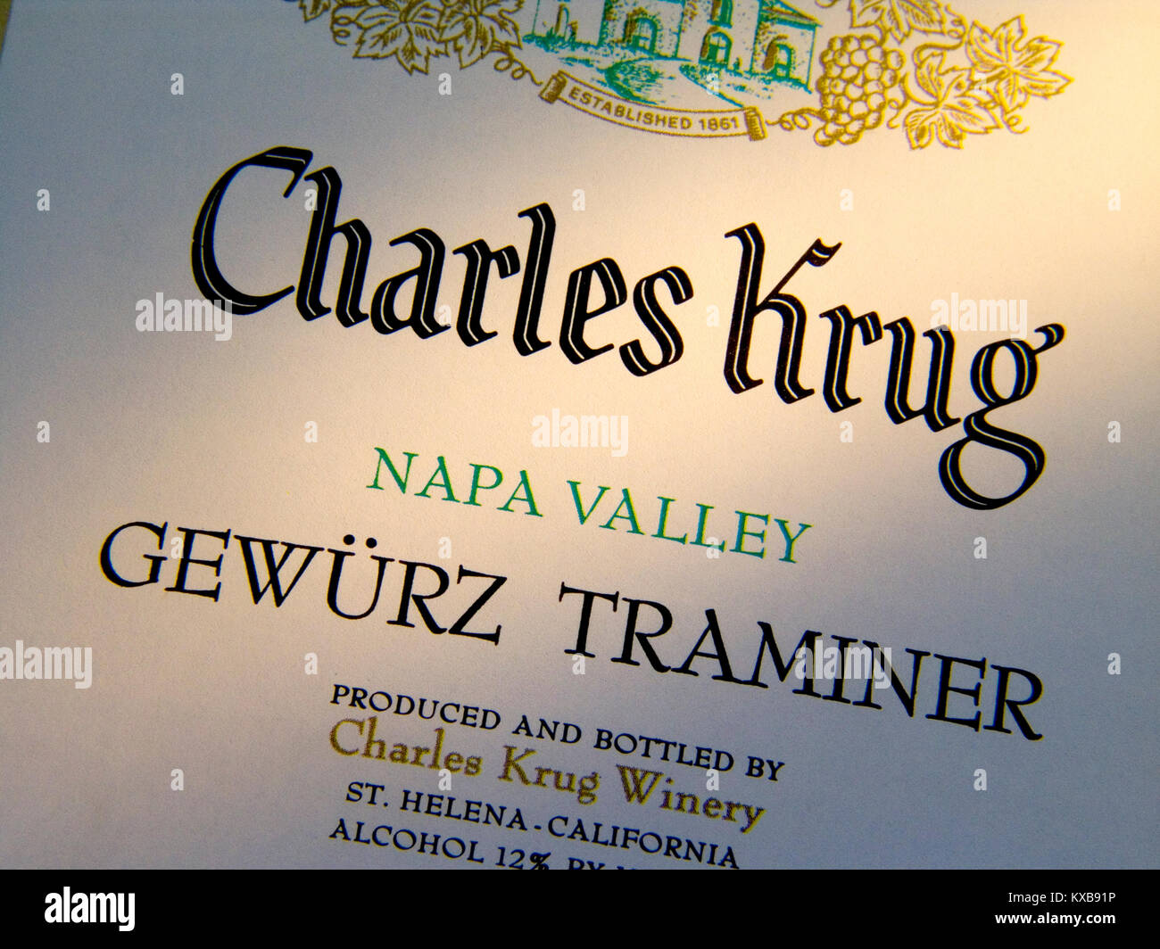 Krug label hi-res stock photography and images - Alamy