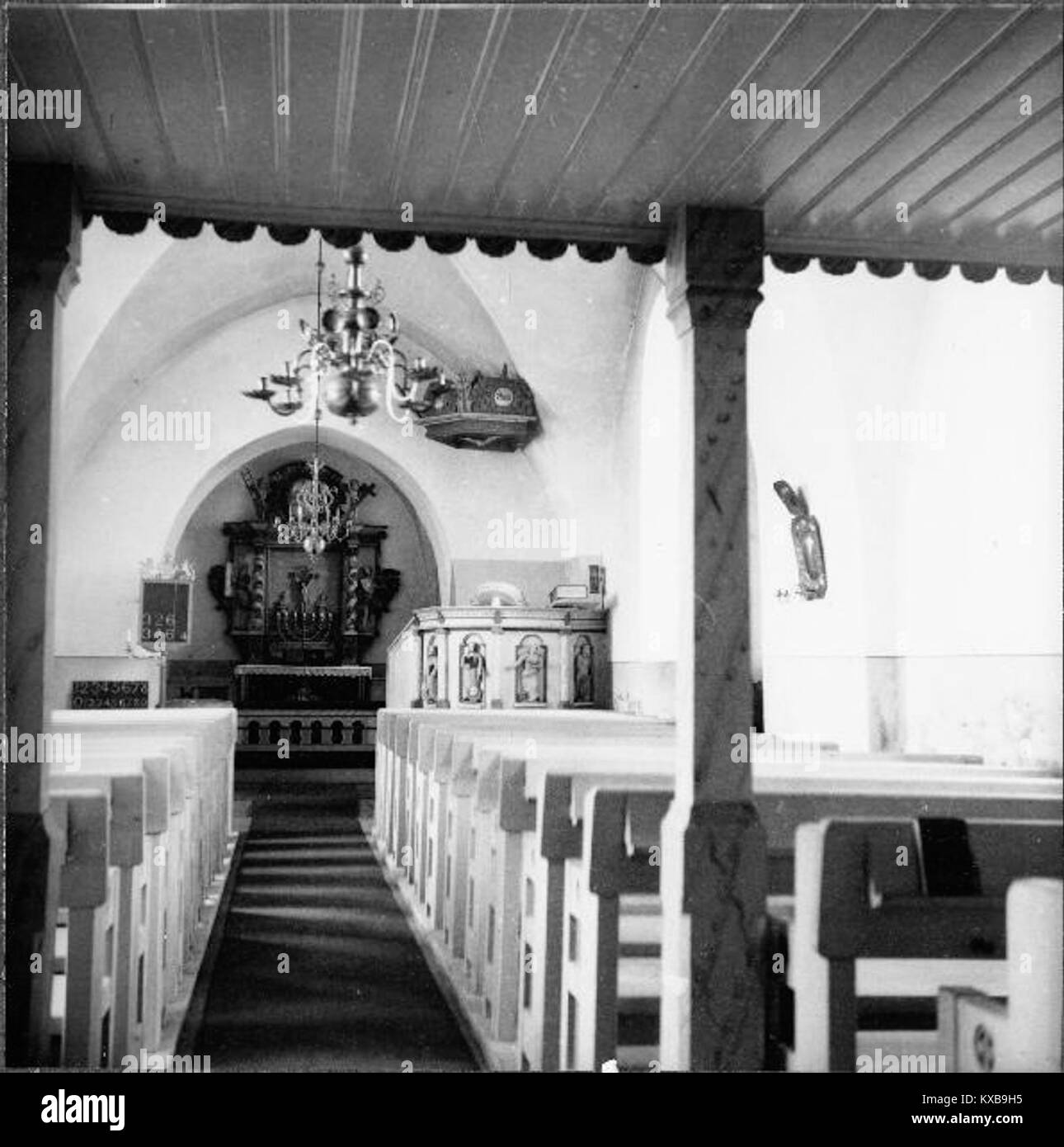 Traditional wooden scandinavian style Black and White Stock Photos ...