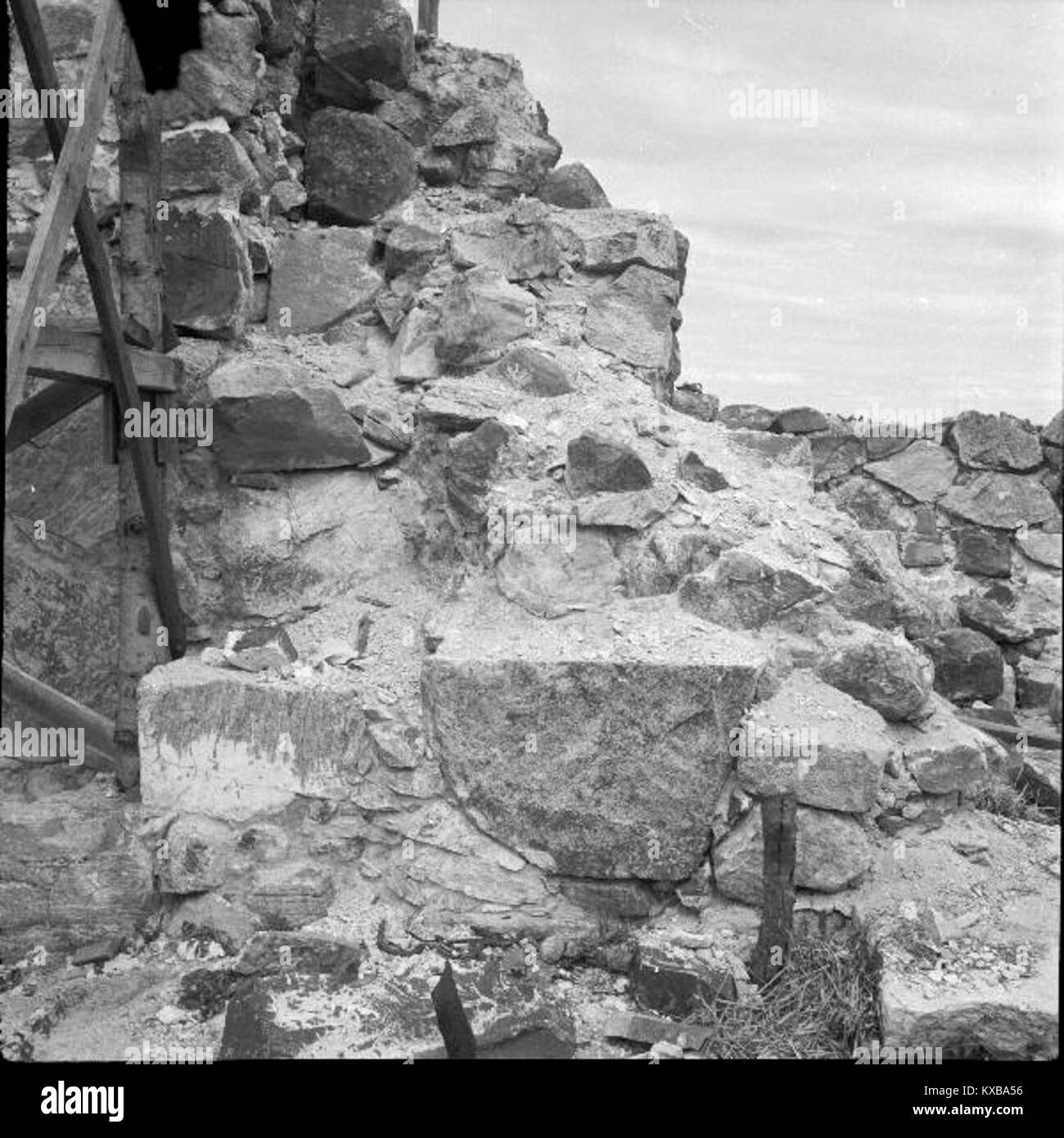 The ruined church is a historical site, demonstrating architectural ...