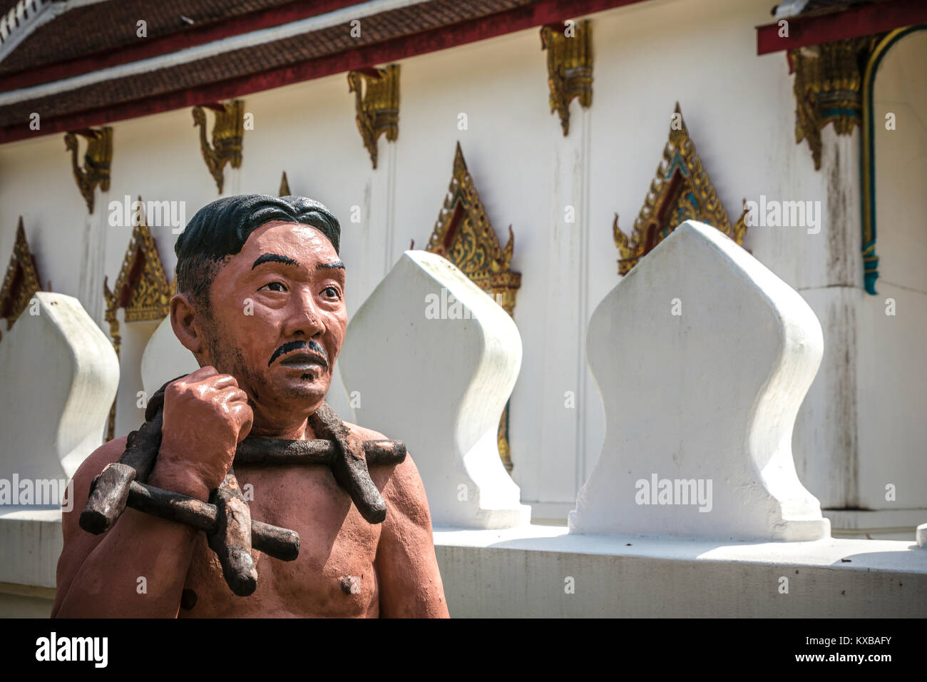 Life size statues of prisoners undergoing punishment, Bang Kung Camp ...