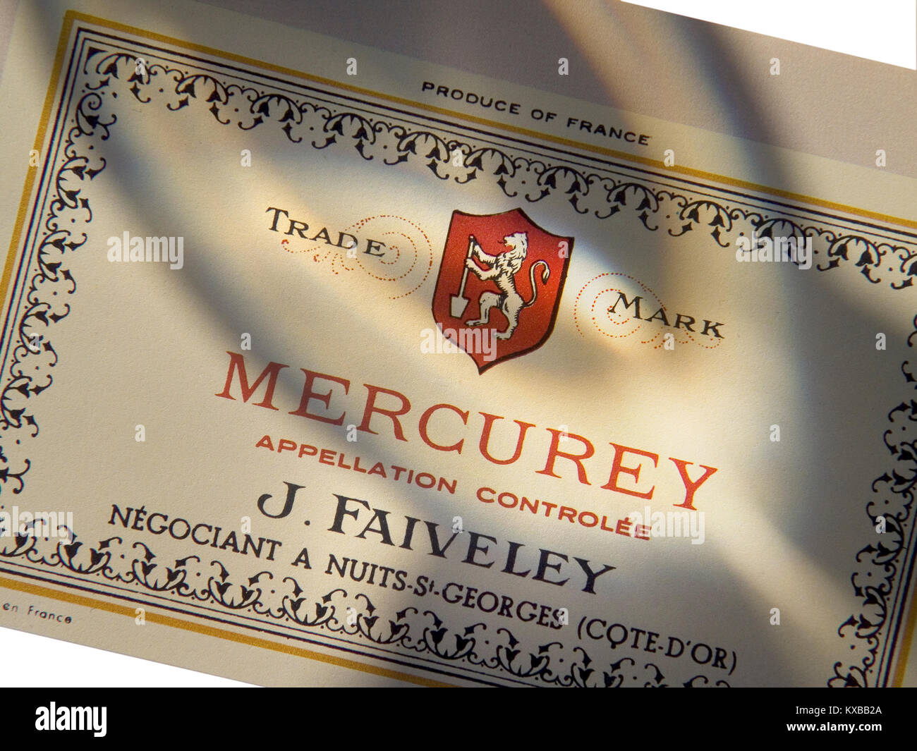 Mercurey red wine label tasting hi-res stock photography and images - Alamy