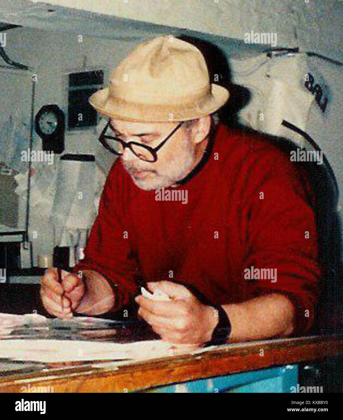 Portrait of James Harrison taken in 1985, depicting the individual in a ...