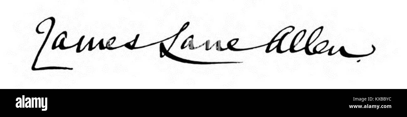 James Lane Allen's Signature Stock Photo - Alamy