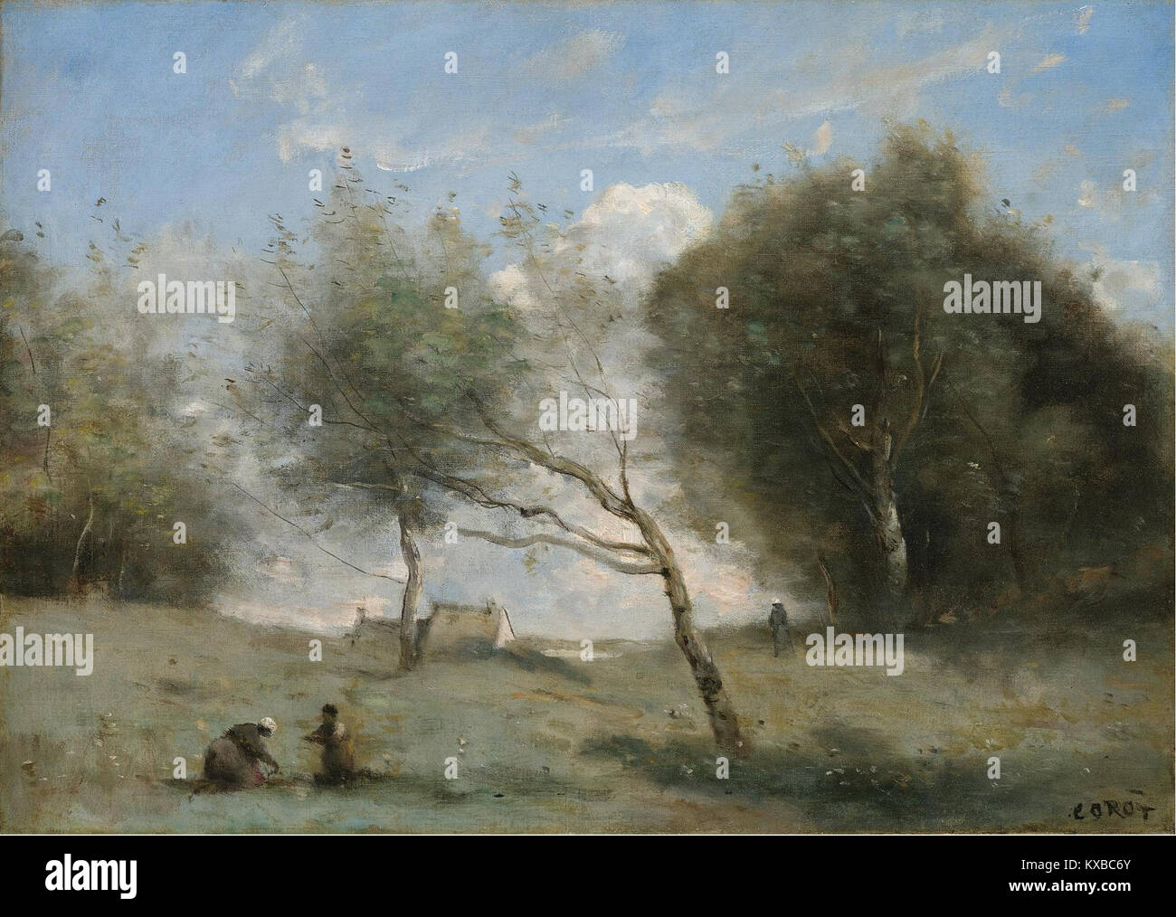 Jean-Baptiste Camille Corot’s painting 'Les prés de la petite ferme ...