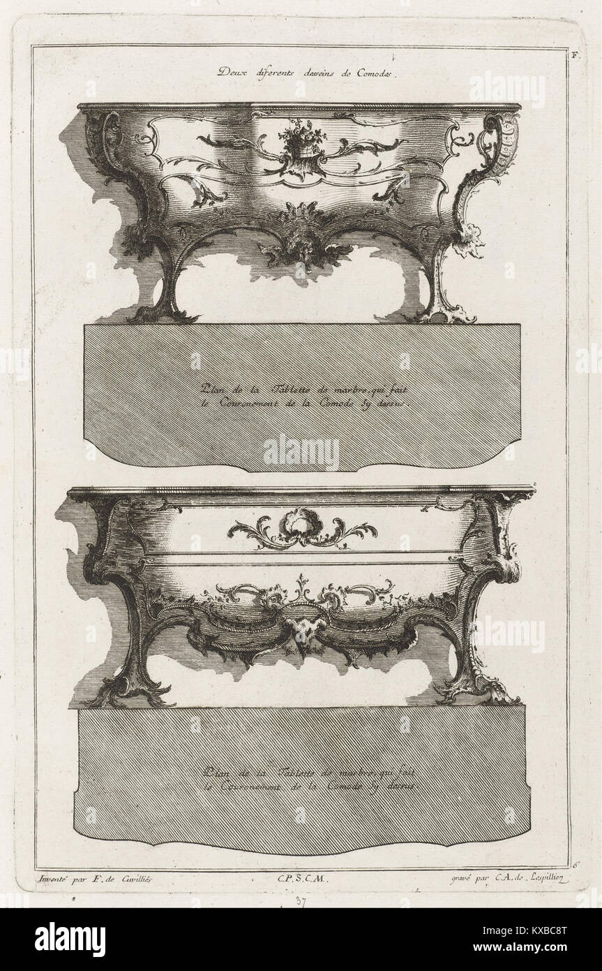 Jean-François Cuvilliès' 'Deux differents desseins de Comodes' presents ...