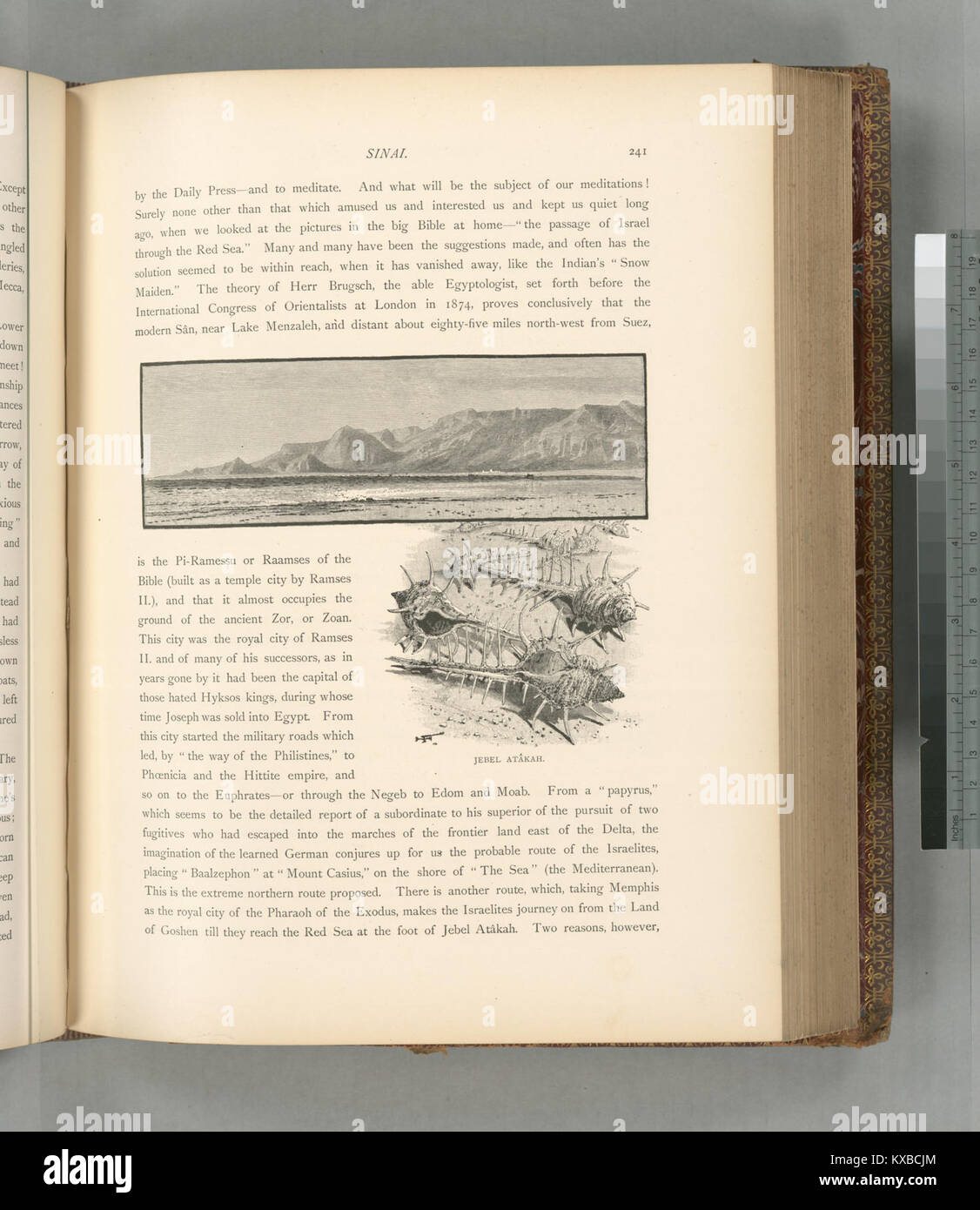 Jebel Atâkah is a mountain range in Egypt, depicted in historical ...