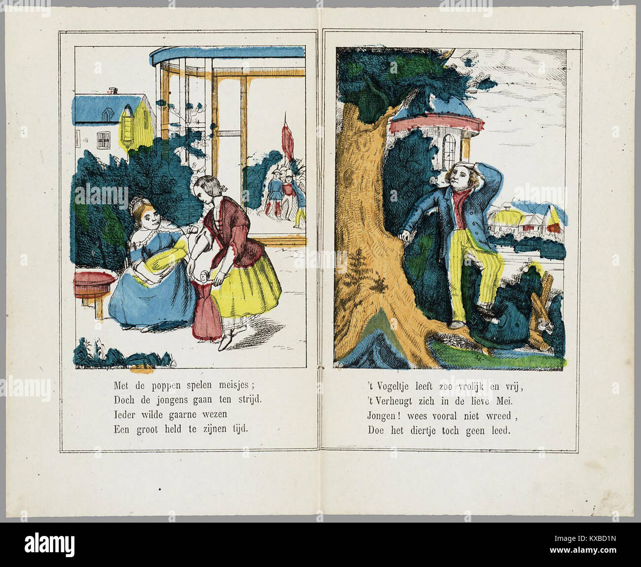 This image is from a 19th-century work titled 'Lief en leed', a gift ...