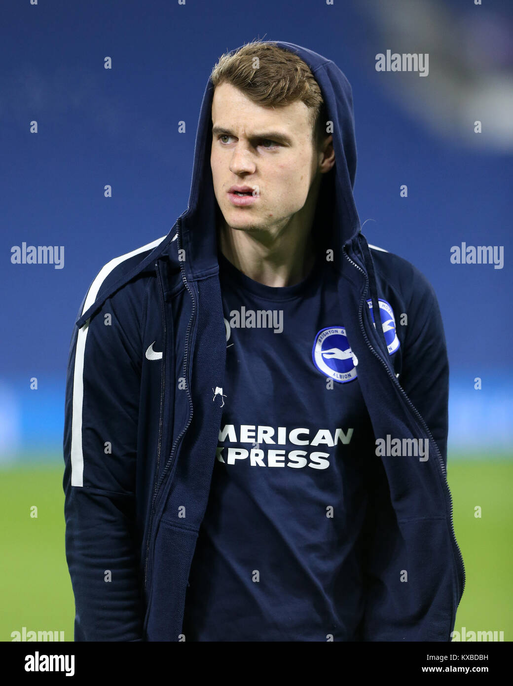Brighton & Hove Albion's Solly March arrives for the Emirates FA Cup ...