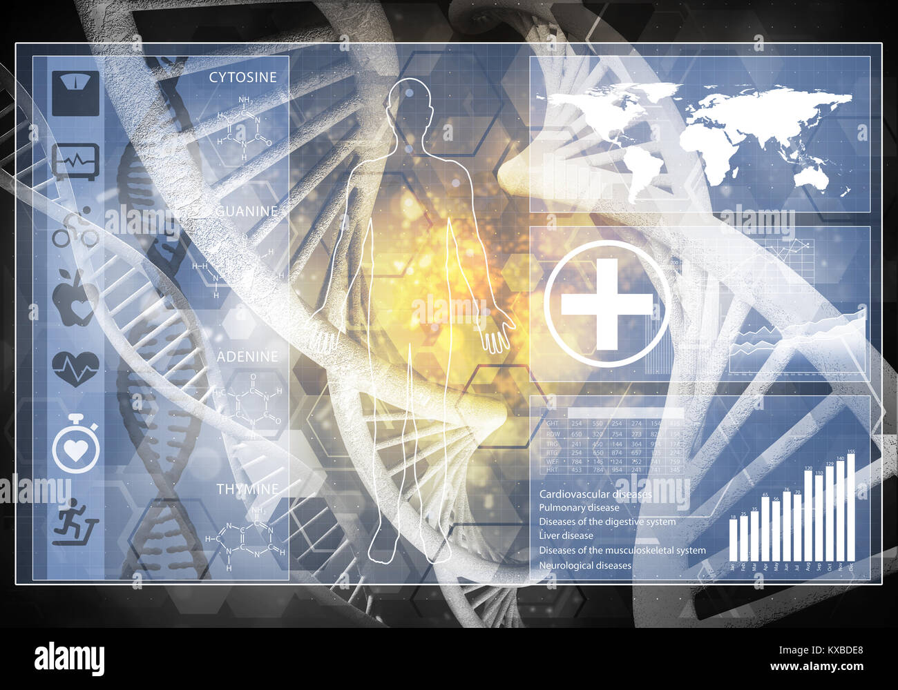 Medicine user interface Stock Photo - Alamy