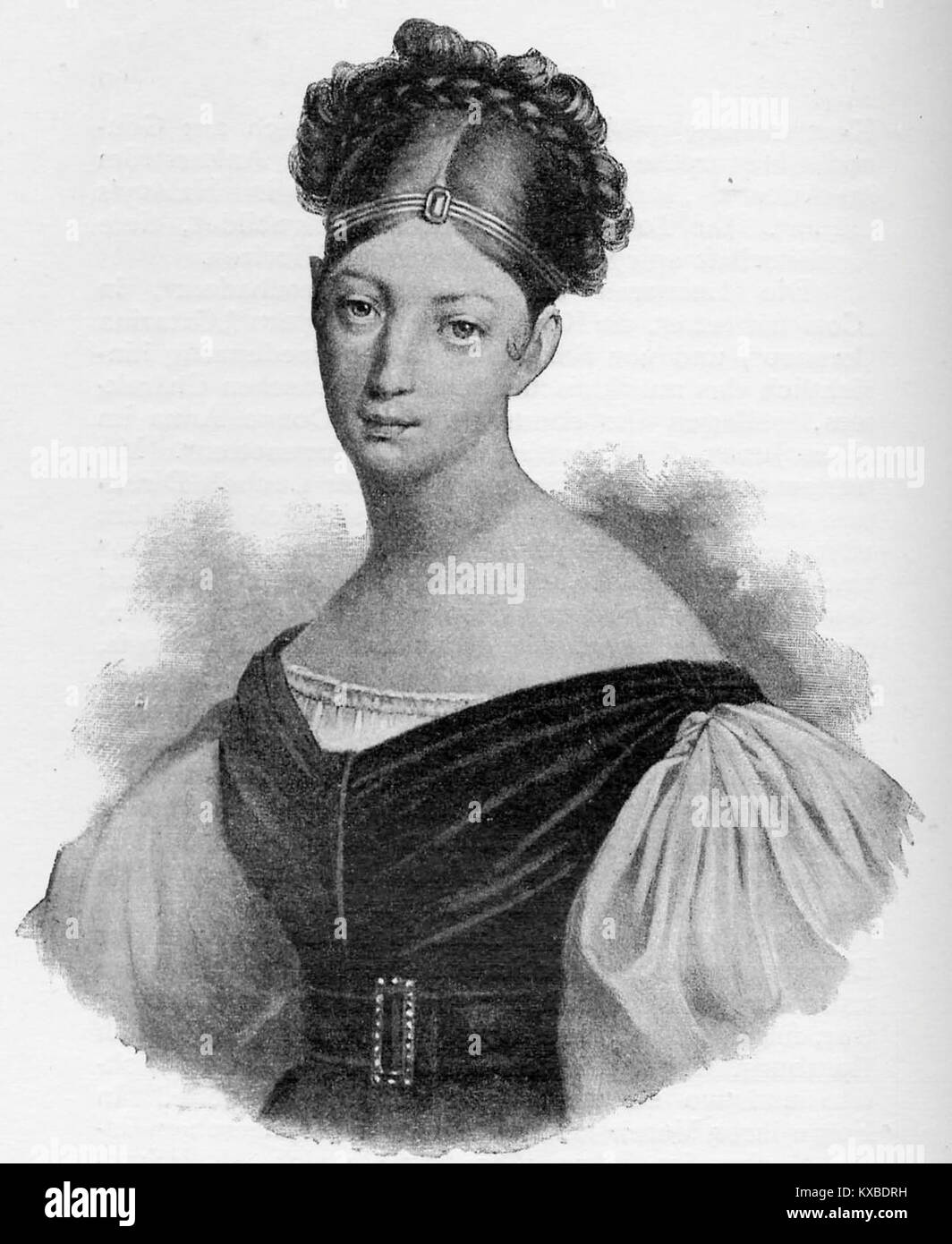 A portrait of Maria Felicitas Malibran from 1895, depicting the ...