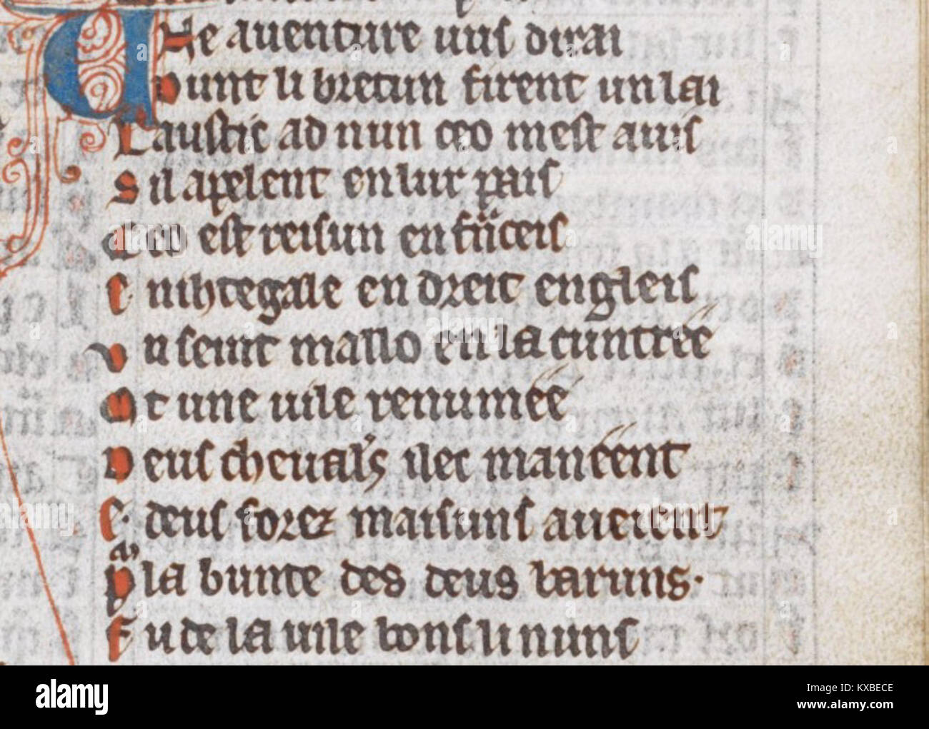 Marie de france manuscript hi-res stock photography and images - Alamy