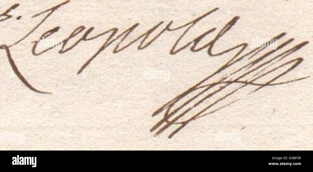 1724 signature of Léopold I of Lorraine (Sovereign Duke of Lorraine ...
