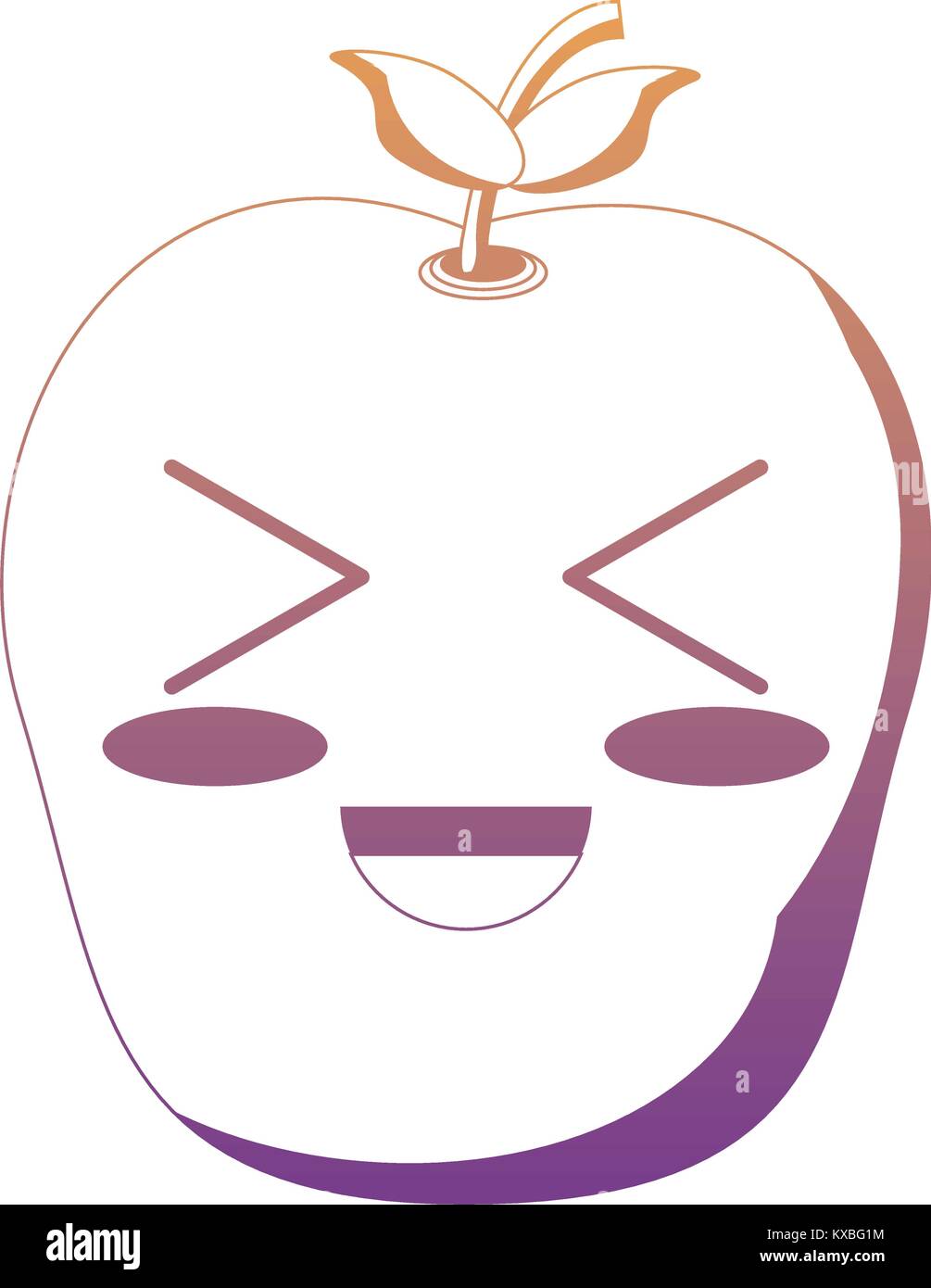 kawaii apple icon image Stock Vector Image & Art - Alamy