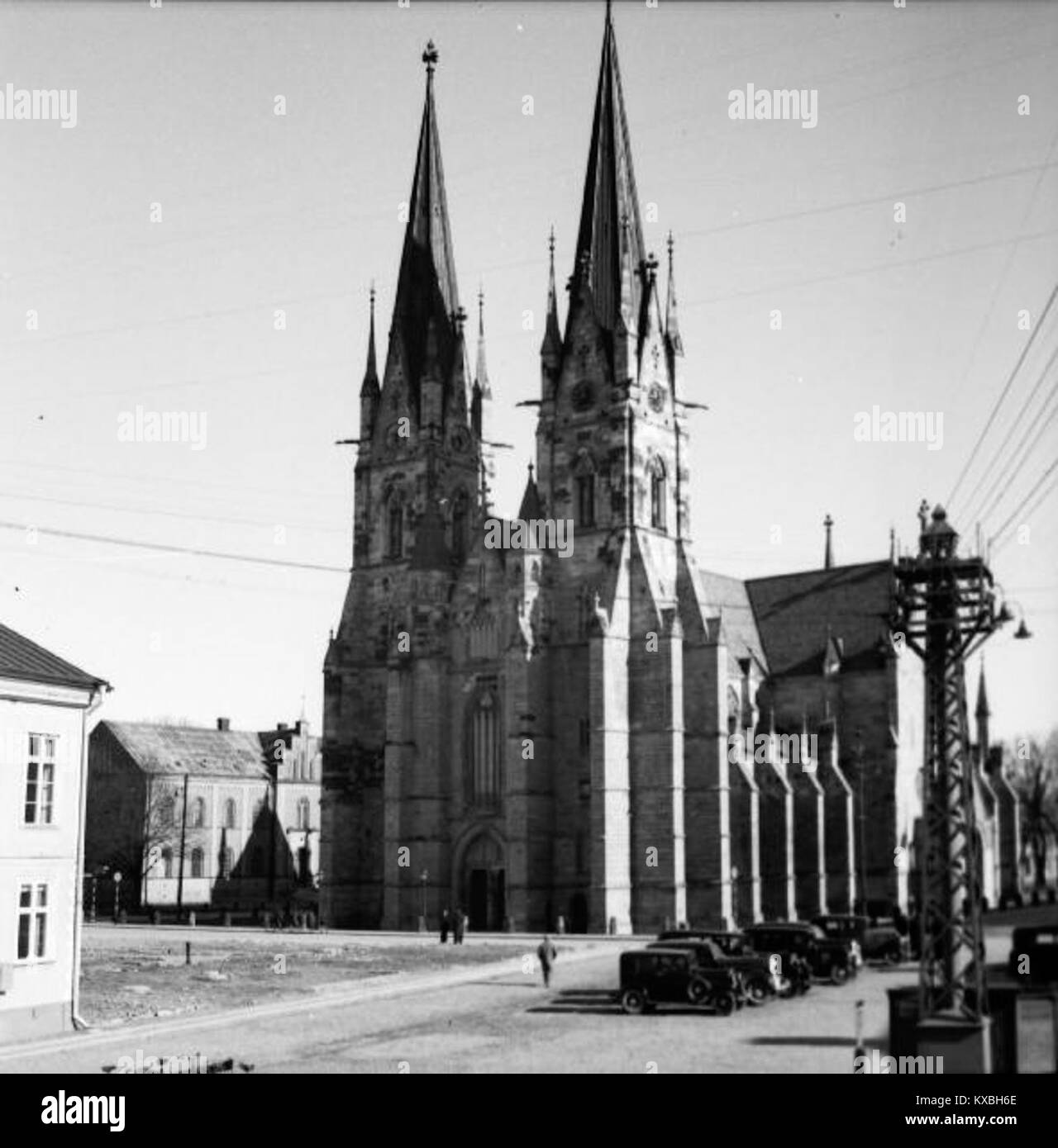 This image depicts Skara Cathedral (Sankta Maria Church) in Sweden ...