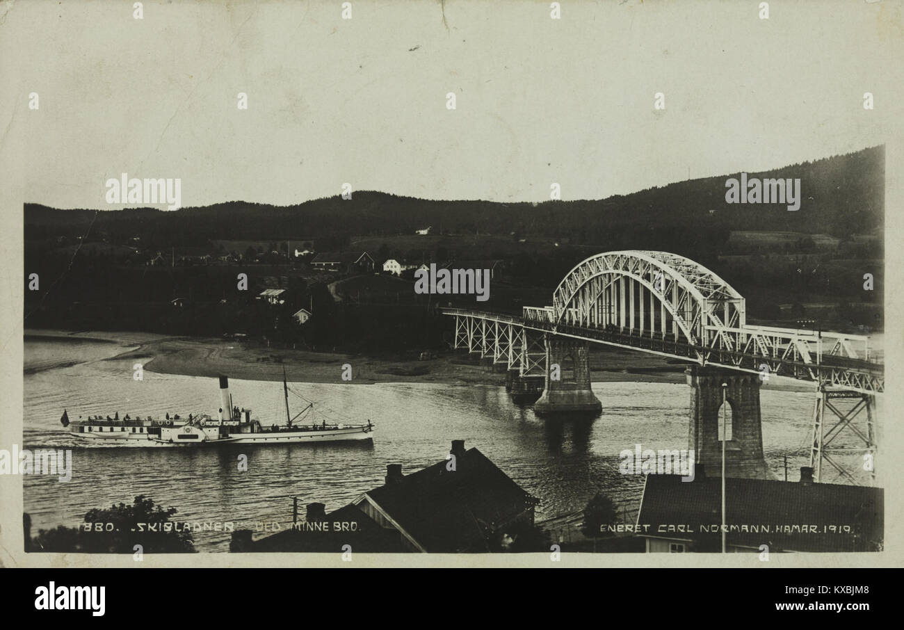 Photograph from 1880 showing the boat 'Skiblander' near Minne Bridge ...
