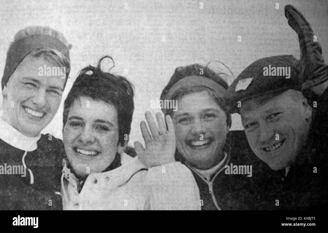 This photograph shows the Skellefteå SK women’s relay team in 1965, a ...