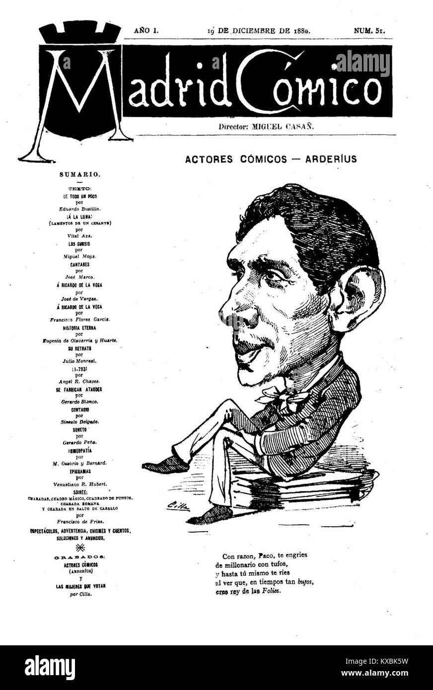 This image depicts a scene from the 1880 publication 'Madrid Cómico ...