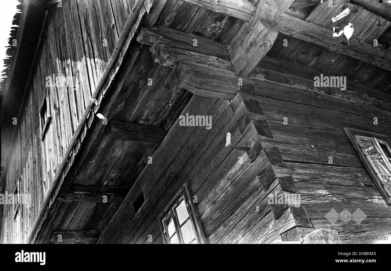 A 1963 photograph of Skomarje village near Skuci, Slovenia, depicting ...