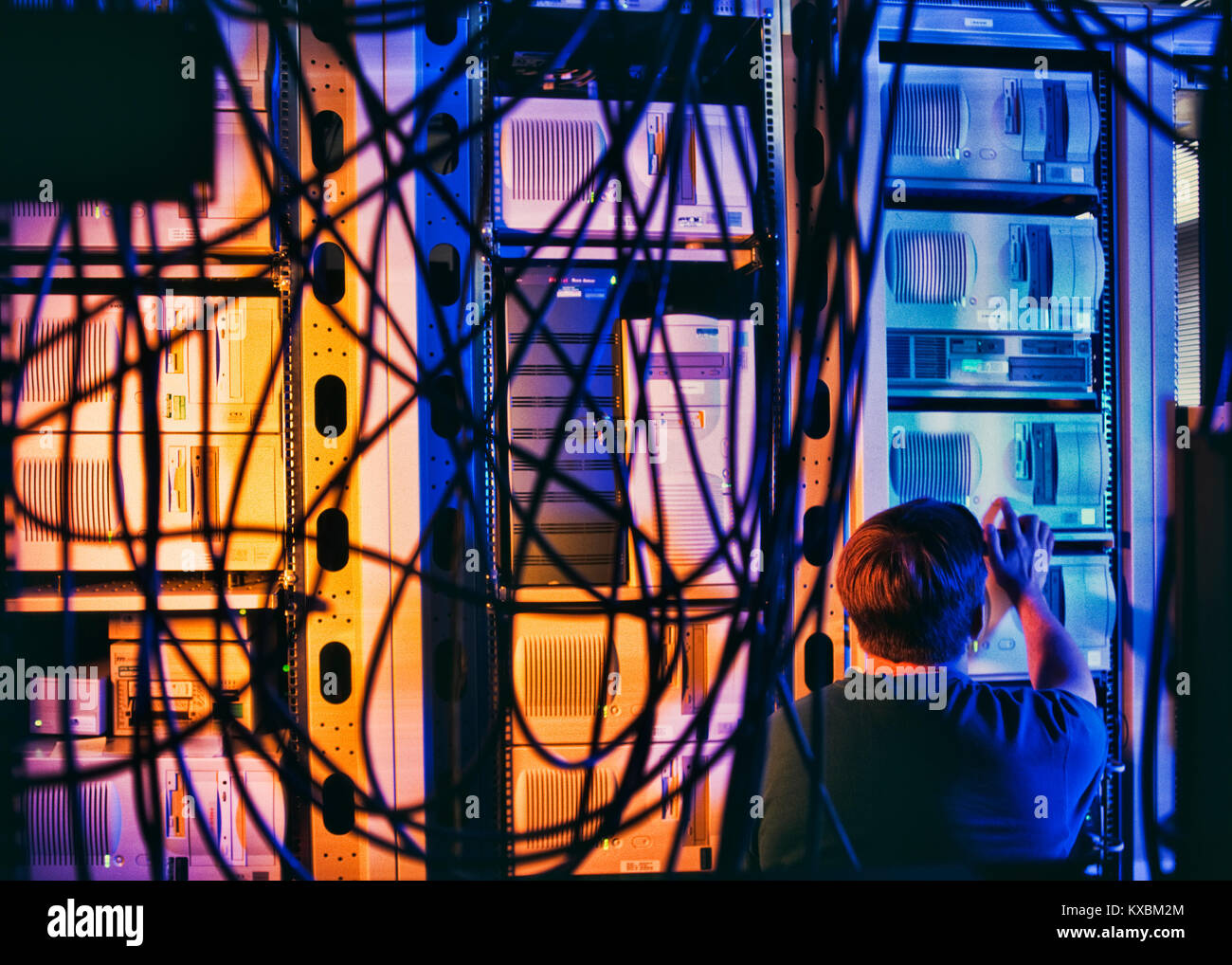 Mainframe computer bank Stock Photo - Alamy