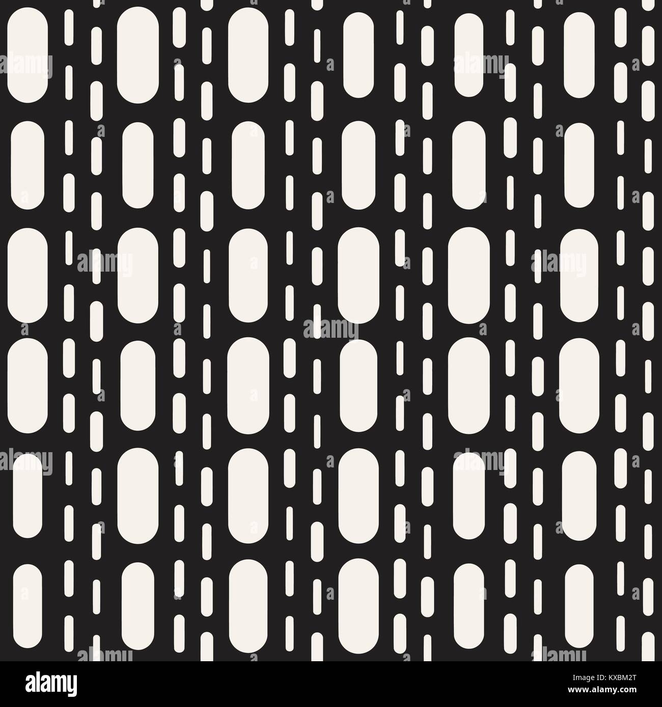 Black and White Irregular Rounded Dashed Lines Pattern. Modern Abstract ...