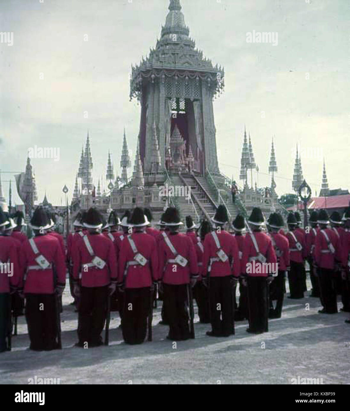 A historical photograph showing soldiers of the 1st Infantry Regiment ...